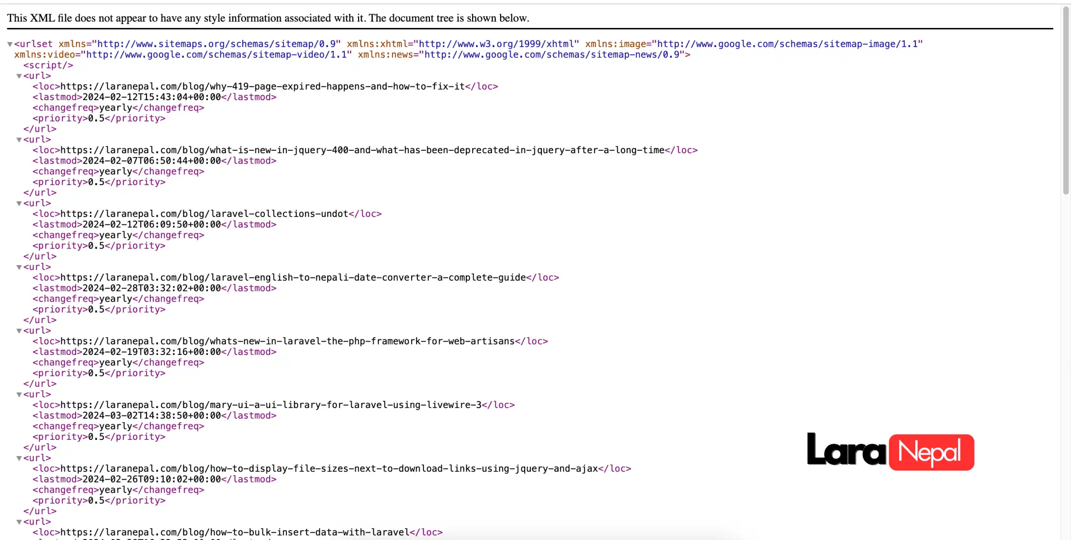 How To Generate A Sitemap In Laravel Using Spatie Sitemap